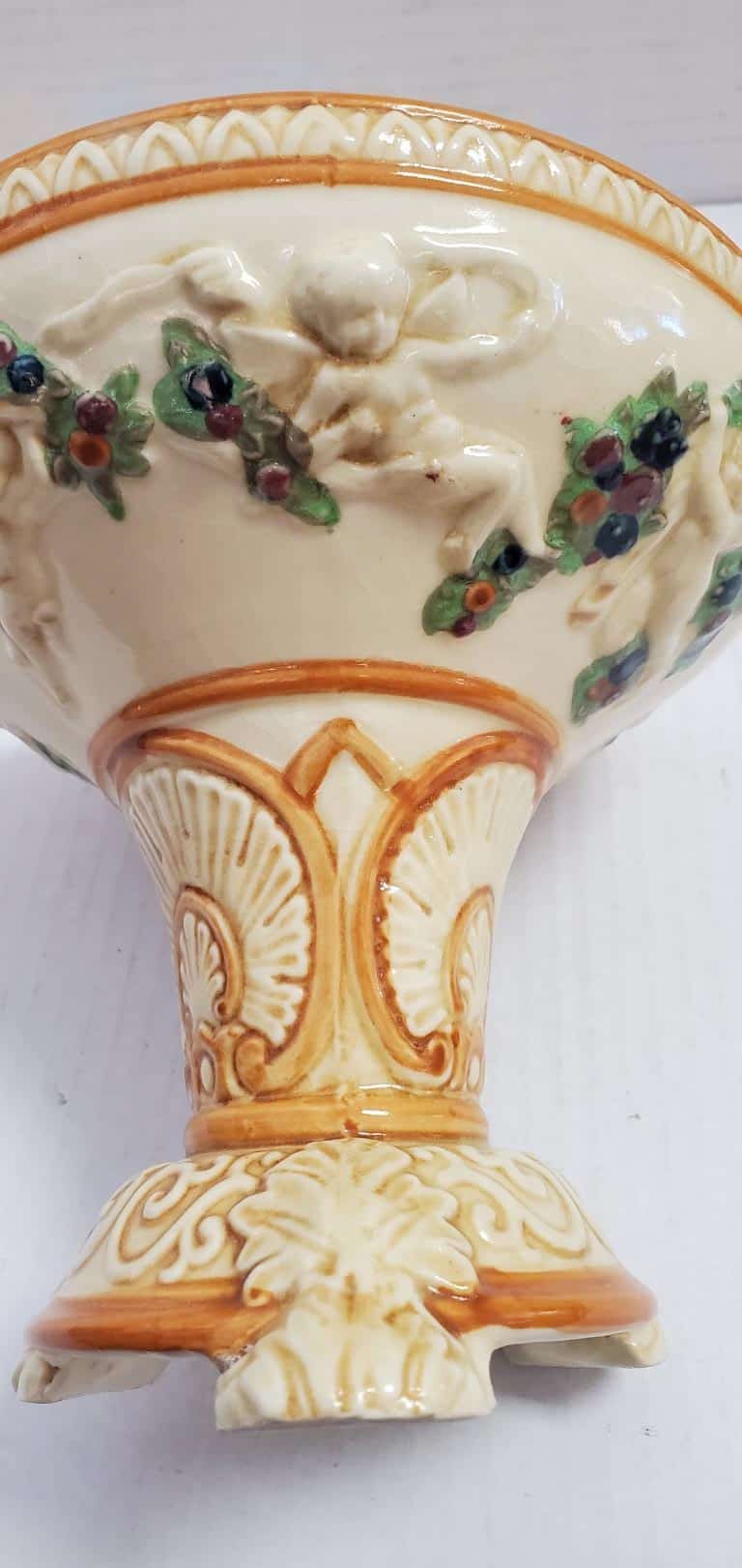Vintage Maruhon Ware Pedestal Bowl, Cherubs, Japan, 6″H, PA5689CD ...